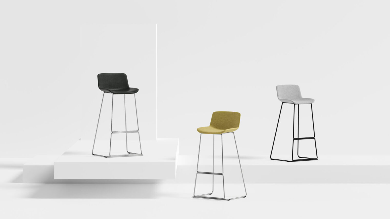 Modern Upholstered Bar Stool with Sleek Metal Frame – Ideal for Cafés ...