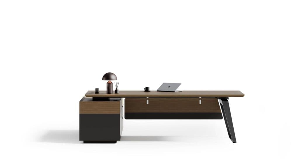 Quinn Executive Desk – Sleek Modern Design with Integrated Storage.