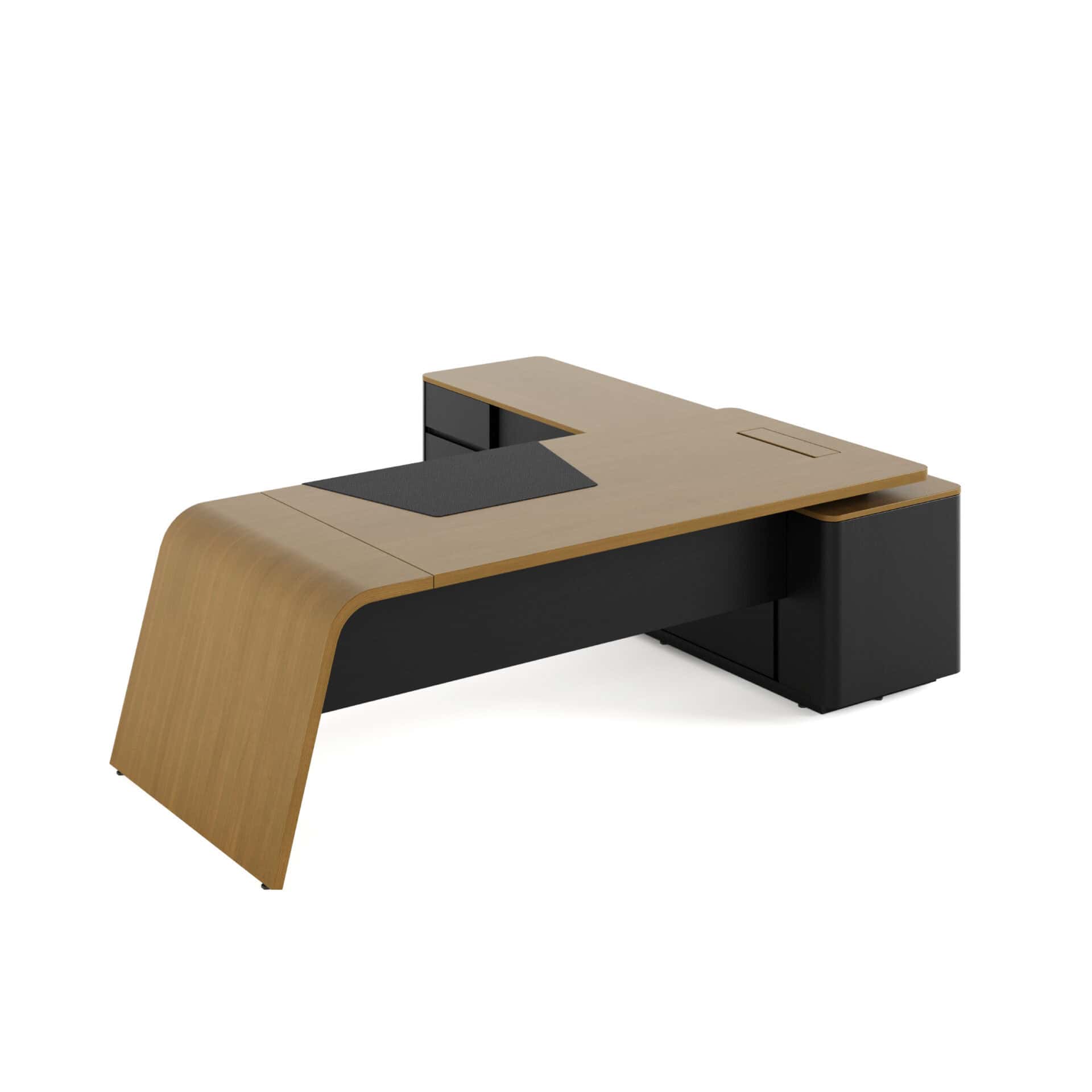 Hugo Executive Desk – Modern Luxury Office Table with Built-in Cabinet