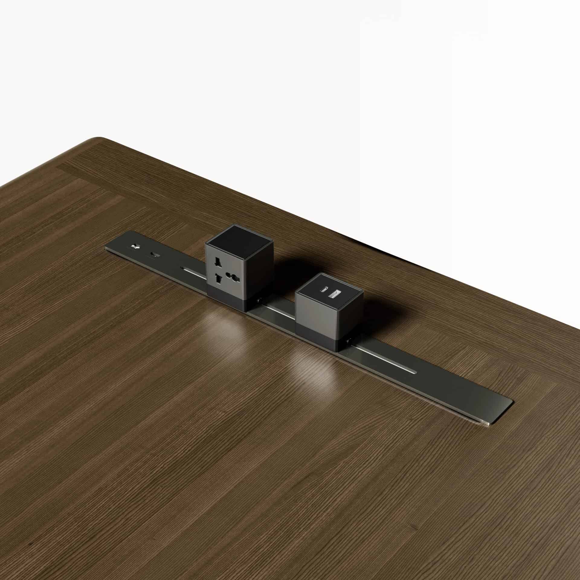Quinn Executive Desk – Sleek Modern Design with Integrated Storage.
