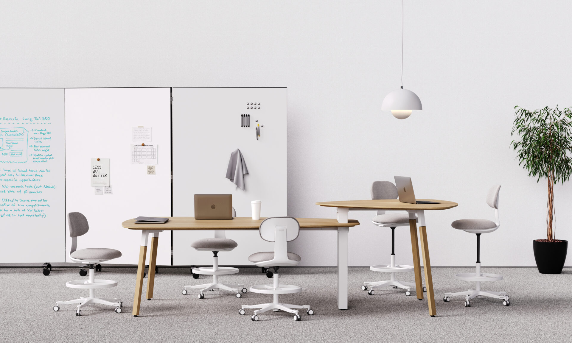 Flow Working Table – Durable Beam-Supported Desk for Flexible Workspaces