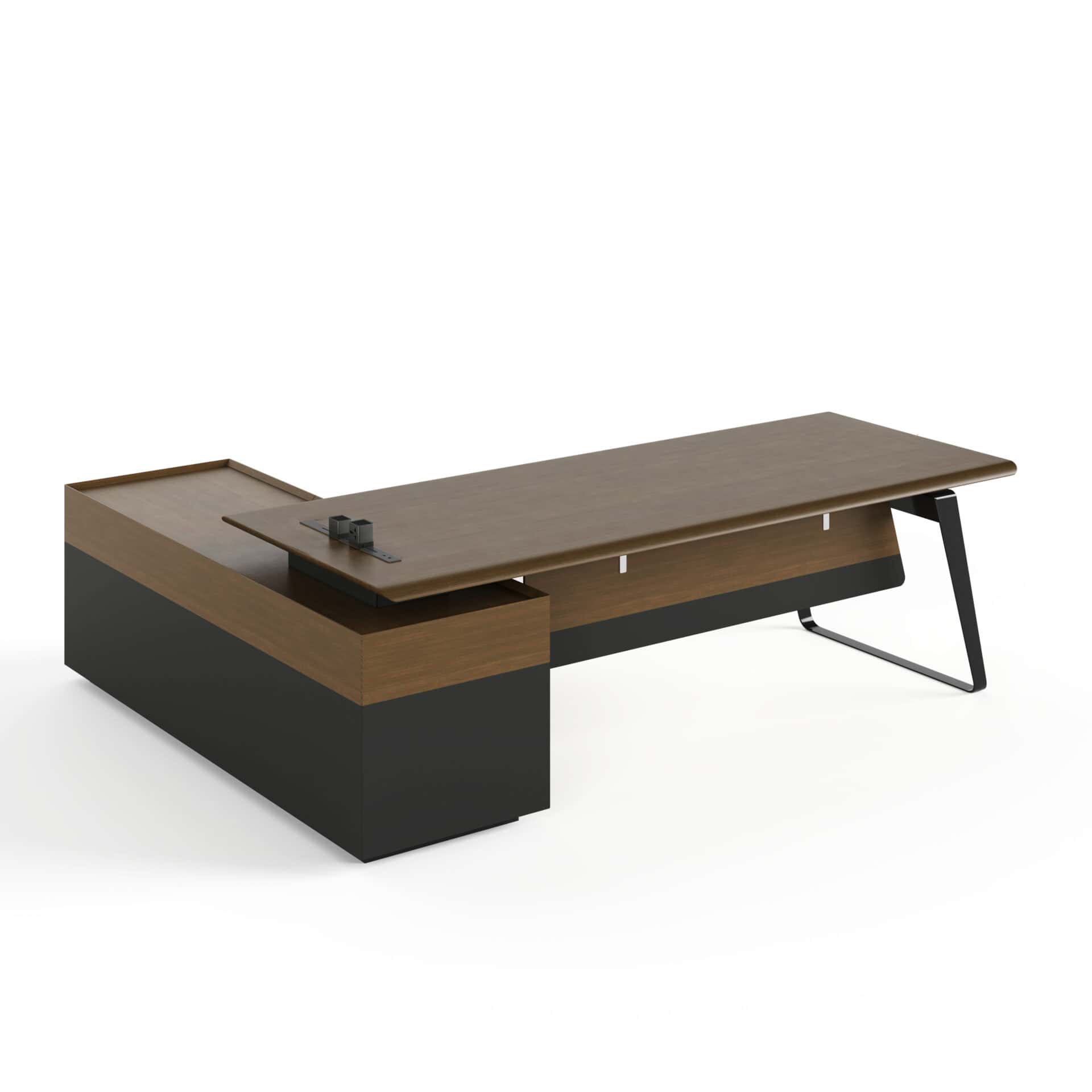 Quinn Executive Desk – Sleek Modern Design with Integrated Storage.